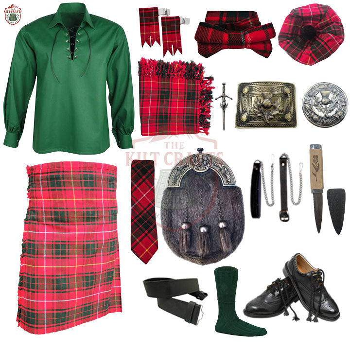Bruce Modern Tartan Kilt Outfit | Full Scottish Highland Dress Set ...